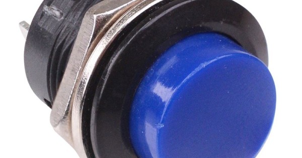 Blue Momentary Off-(On) Push Button 16mm 3A SPST
