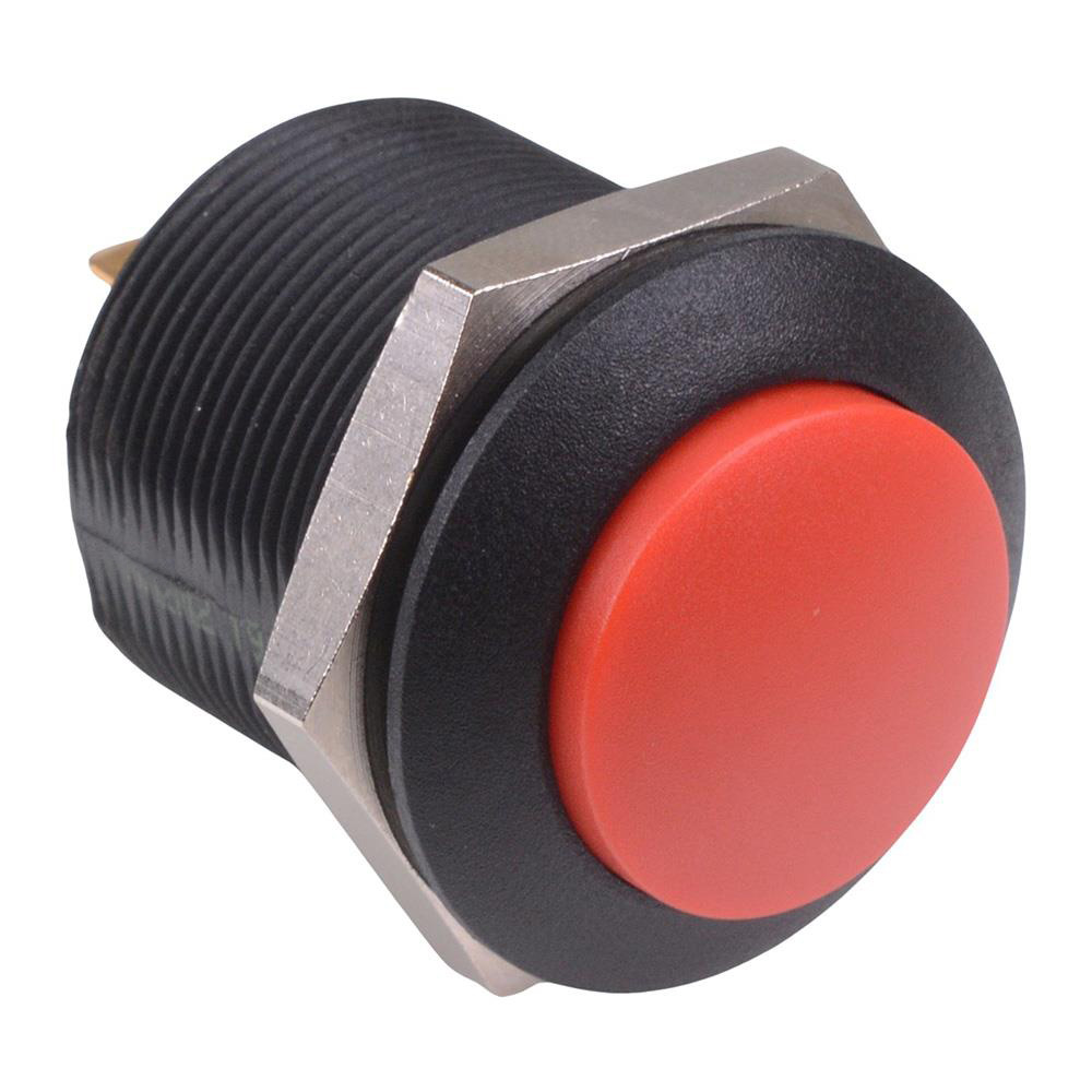 Red Latching Push Button Switch Round Actuator 24.2mm DPST