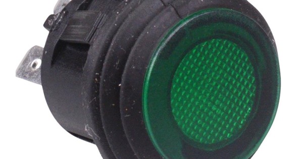 Green On-Off 12V illuminated Push Button Switch 20A