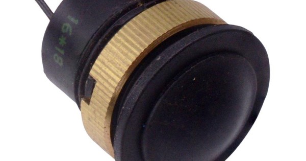 Black Low Profile 16mm Push Button Switch SPST-NO IP67