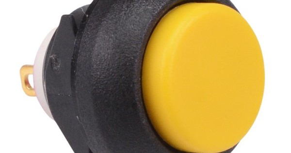 Yellow Momentary Snap-In 12mm Push Button Switch SPST IP67