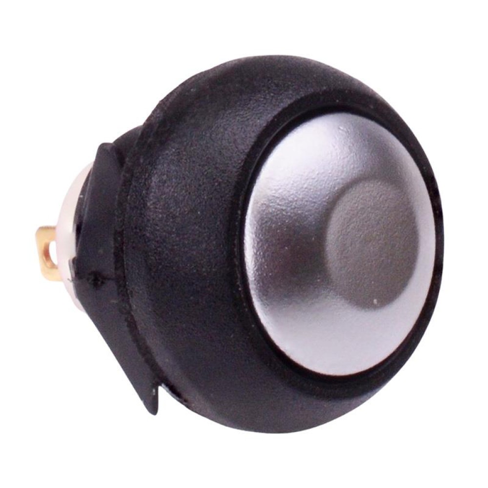 Chrome Momentary Snap-In 12mm Push Button Switch SPST IP67