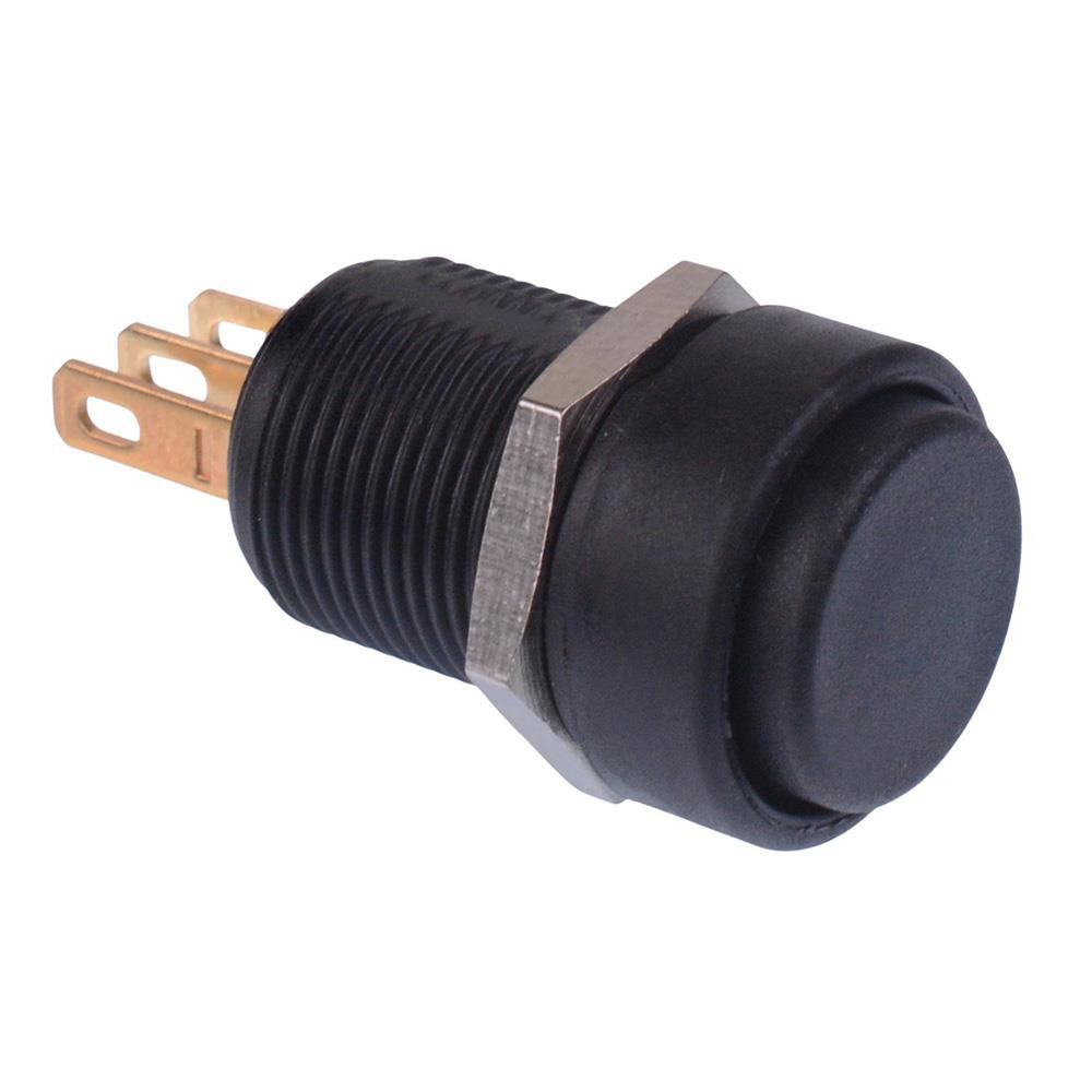 Black Momentary 12mm Push Button Switch SPDT IP67