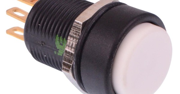 White Momentary 12mm Push Button Switch SPDT IP67