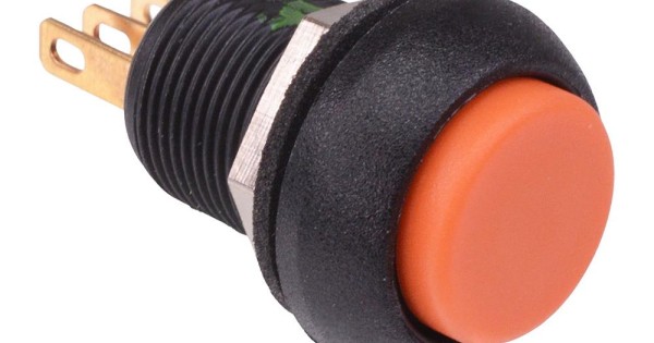 Orange Momentary 12mm Push Button Switch SPDT IP67