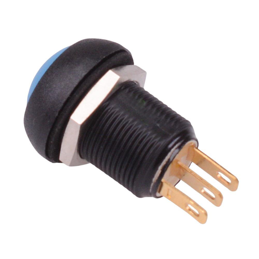 Blue Momentary 12mm Push Button Switch SPDT IP67 IMR7Z412UL