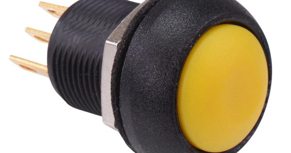 Yellow Momentary 12mm Push Button Switch SPDT IP67 IMR7Z452