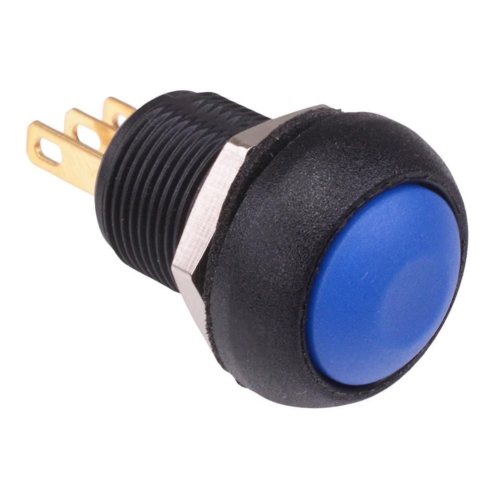 Dark Blue Momentary 12mm Push Button Switch SPDT IP67