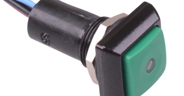 Square Momentary 12mm Push Button Switch Prewired SPST IP67