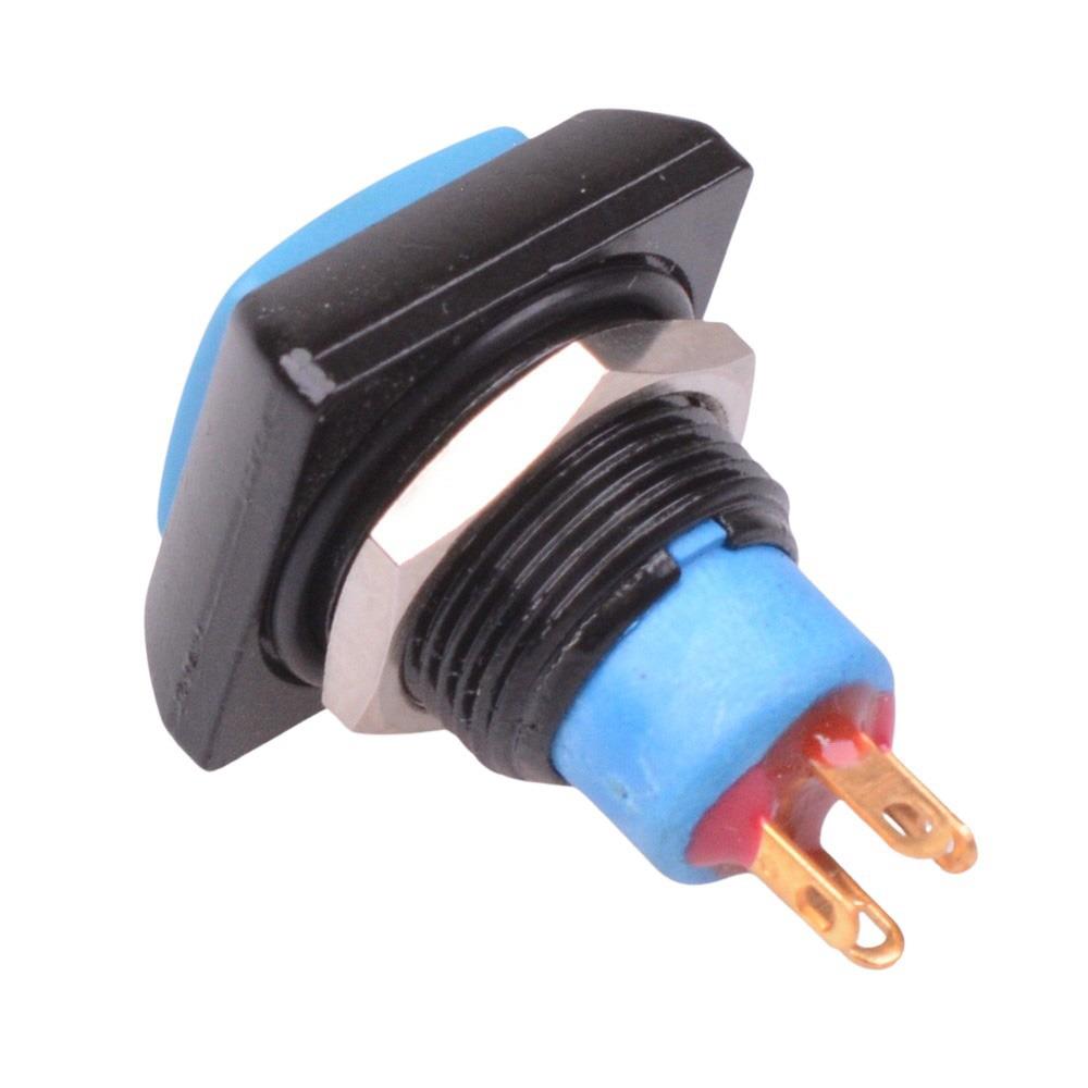 Blue Square Momentary NO/NC 12mm Push Button Switch IP67