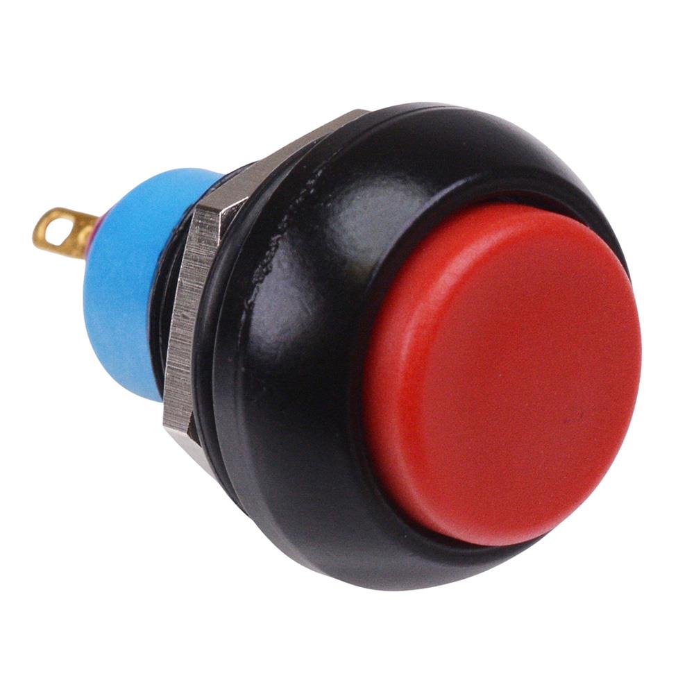 Red Momentary 12mm Push Button Switch Flat Actuator SPST