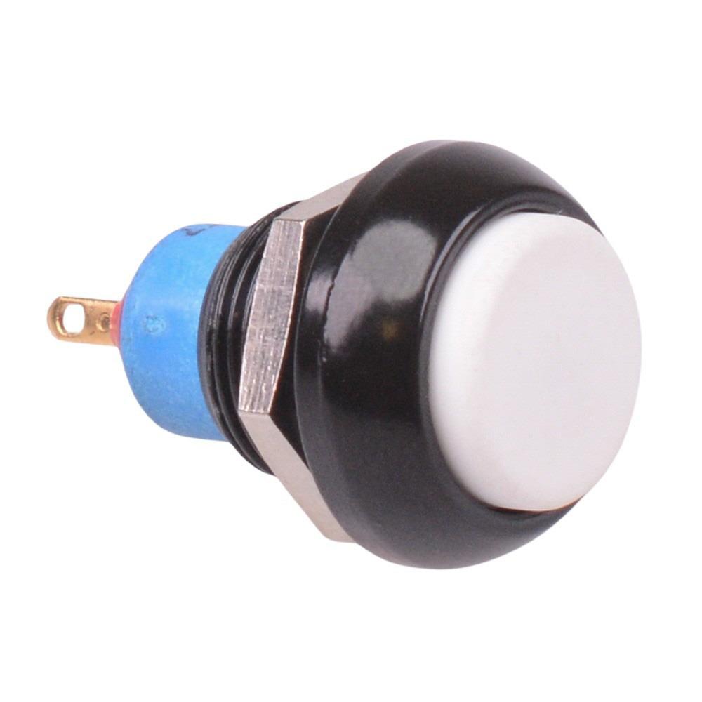 White Round Momentary NO 12mm Push Button Switch SPST IP67