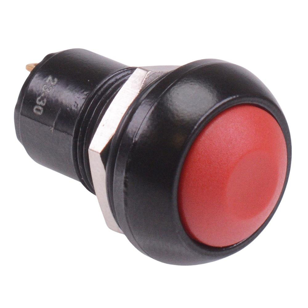 Red Latching 12mm Push Button Switch SPST IP67 IPR1SAD6