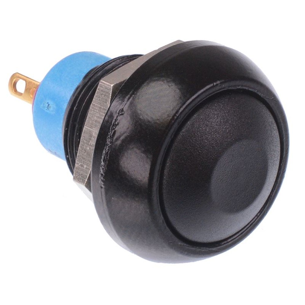 Black Momentary 12mm Push Button Switch SPST IP67 IPR3SAD2