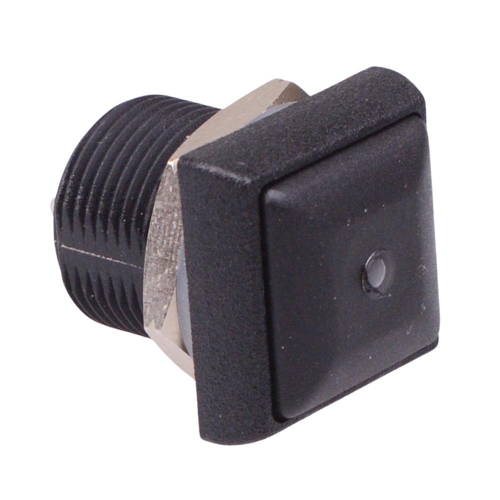 Black Button Square 16mm Momentary NO Push Button Switch