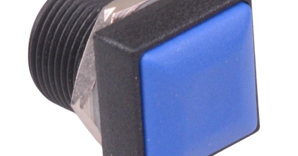 Dark Blue Square 16mm Momentary NO Push Button Switch IP67