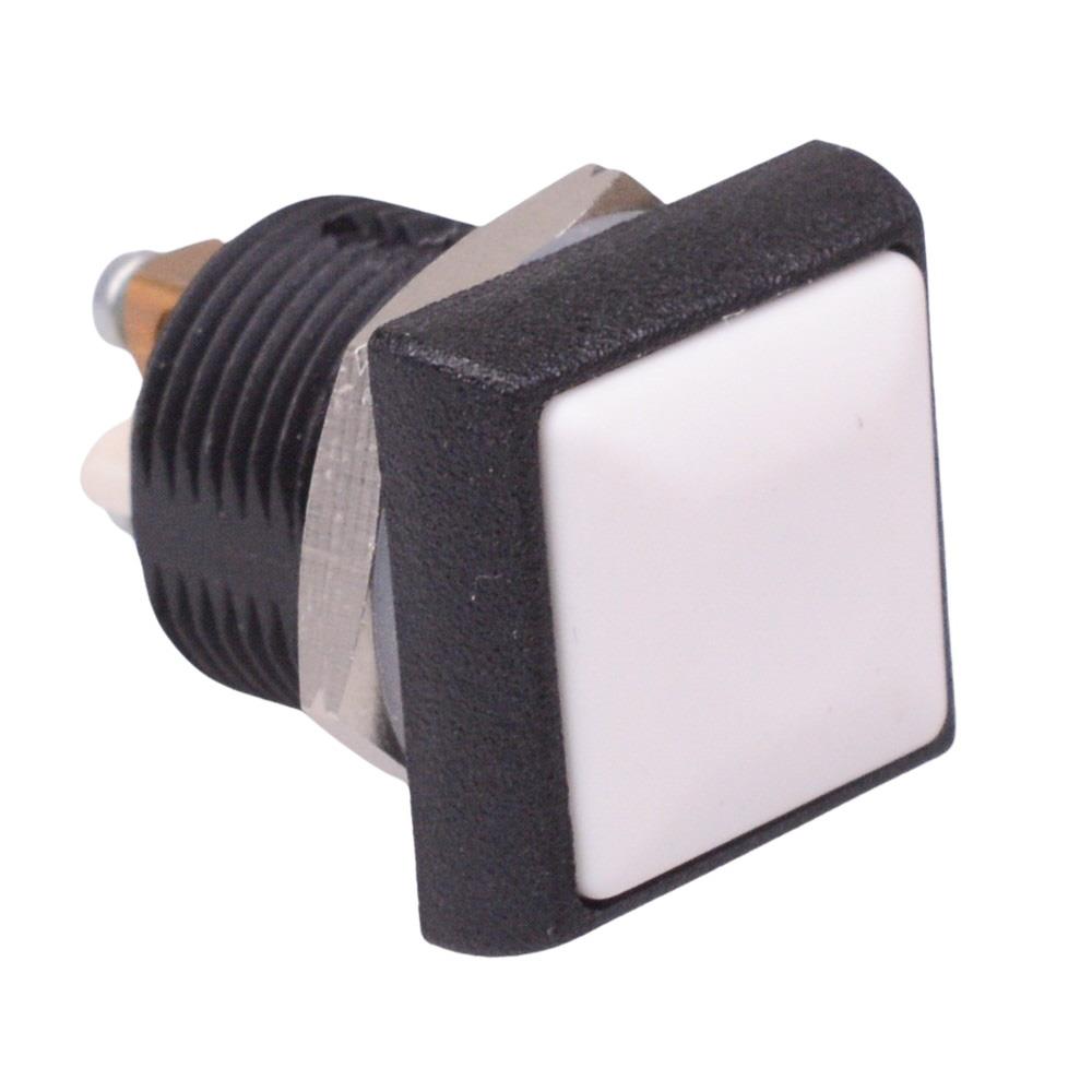 White Square 16mm Momentary NO Push Button Switch Screw
