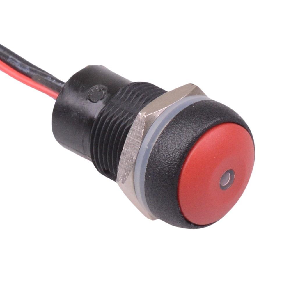 Red LED Button Round 16mm Momentary NO Push Button Switch
