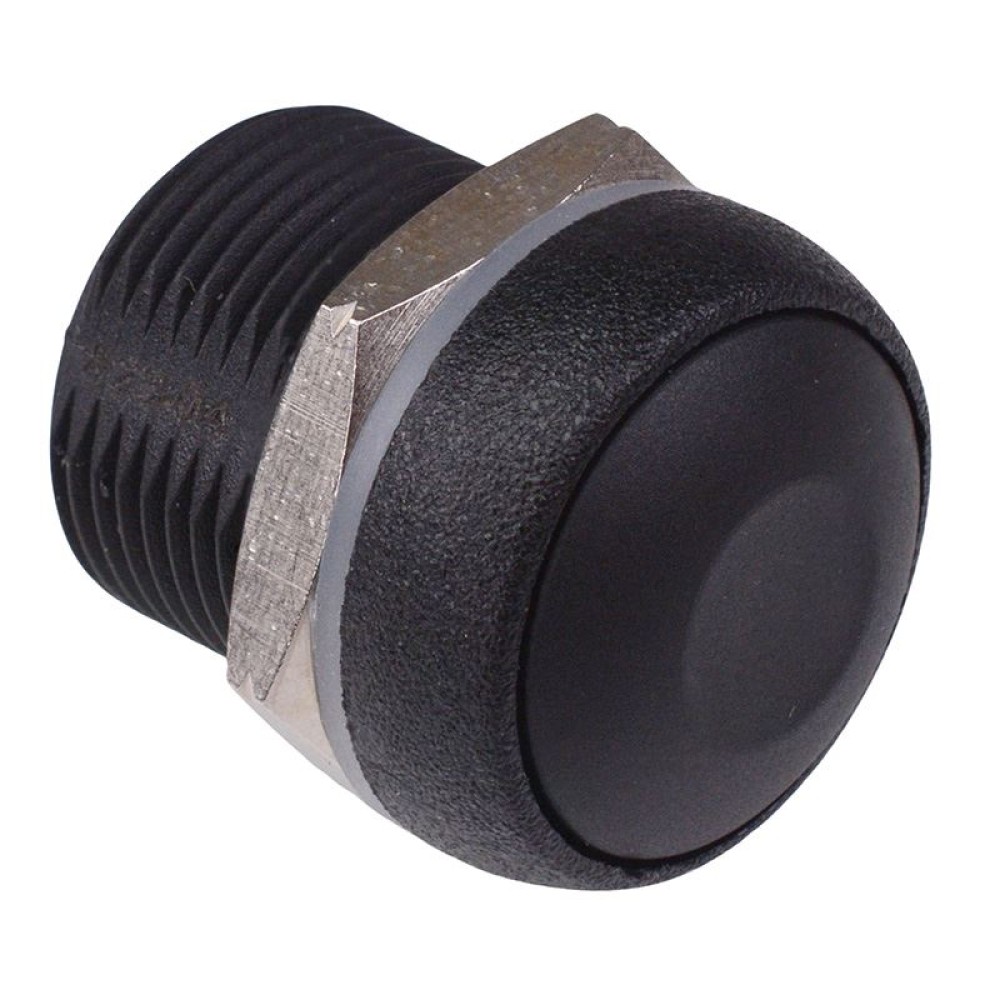Black Momentary 16mm Push Button Switch SPST IP67 IRR3S422
