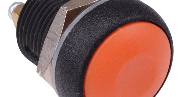 Orange Round 16mm Momentary NO Push Button Switch IP67