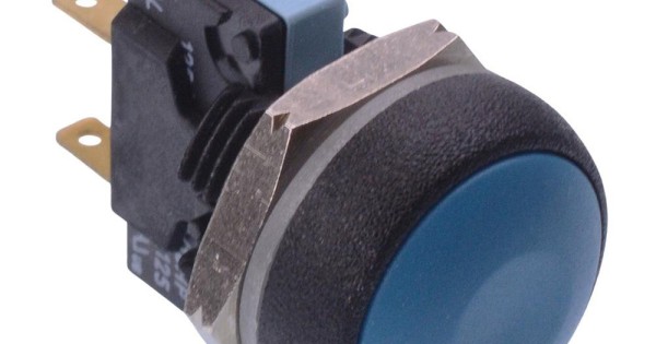 Blue Round 16mm Momentary Push Button Switch SPDT 5A IP67