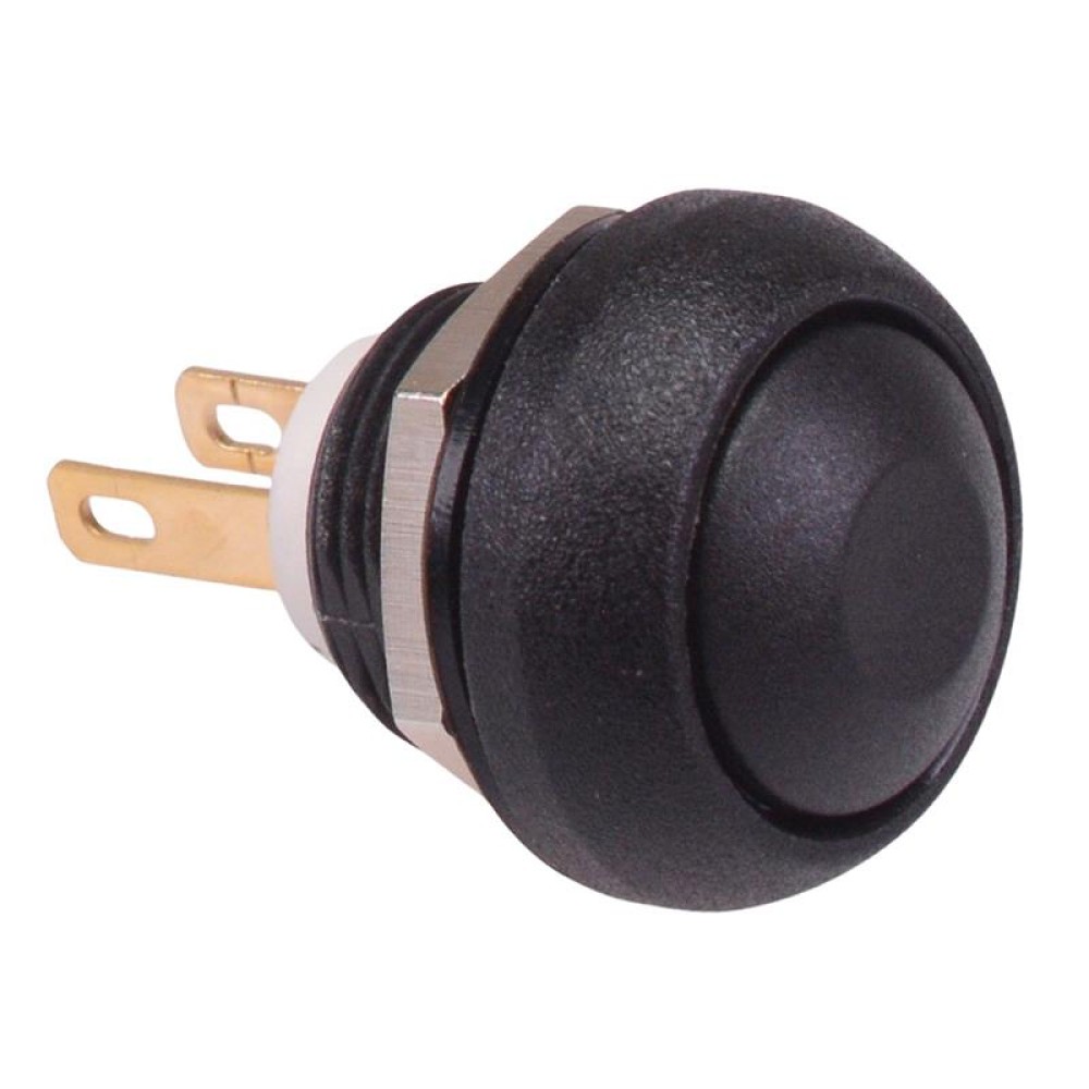 Black Momentary 12mm Push Button SPST IP67 ISR3Z1AD200