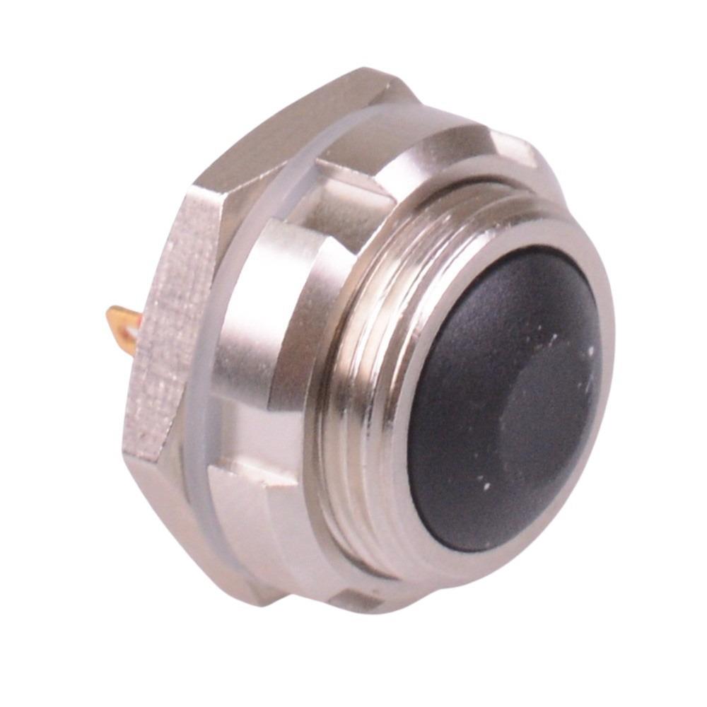 Black Metal 16mm Round Momentary NO Push Button Switch IP67