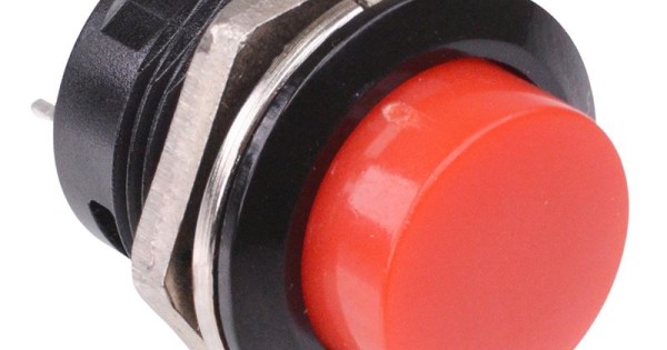 Red Momentary Off-(On) Push Button 16mm 3A SPST
