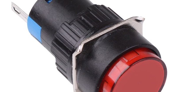 Red Round Momentary 16mm Push Button Switch NO/NC 230V