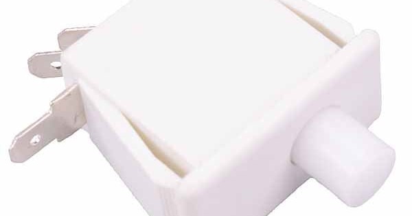 White Off-(On) Rectangle Momentary Push Button Switch 19mm