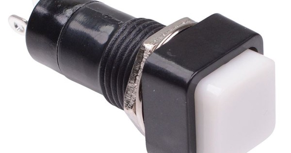 White On-Off Latching Square Push Button Switch 12mm SPST