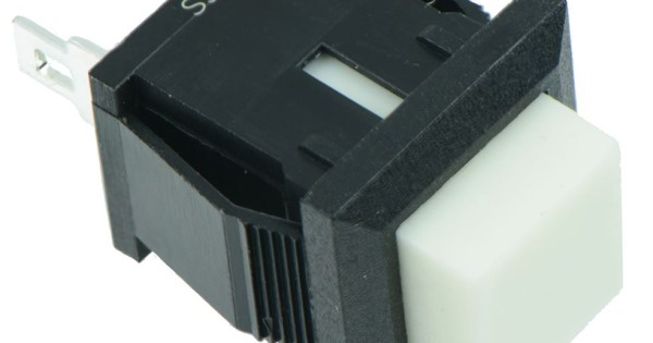 White Square Momentary On-(Off) Push to Break Switch 1A SPST