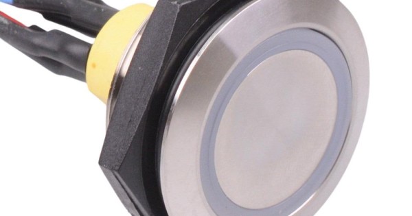 Yellow LED 12VDC Momentary Push Button Vandal Switch NO/NC