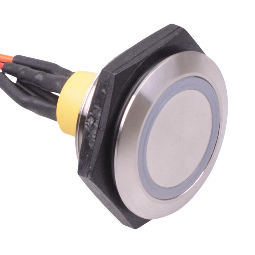 AV5522F102074BK Yellow LED 24VDC Momentary 30mm Push Button Vandal ...
