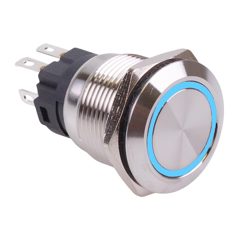 RGB Momentary 19mm Vandal Resistant Push Button Switch 12V SPDT