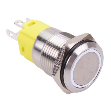 RGB LED 19mm Vandal Resistant Momentary Push Button Switch 12V SPDT