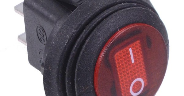 Red Illuminated On-Off Waterproof Rocker Switch SPST 230V