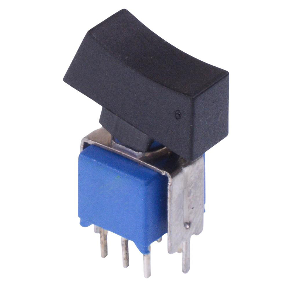 On-On Subminiature Washable PCB Rocker Switch DPDT