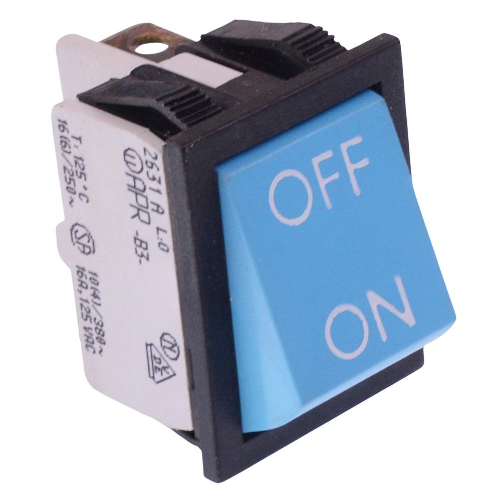 Blue On-Off Industrial Rocker Switch SPST 2631LH2A211028LO