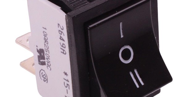 Black On-Off-On Industrial Rocker Switch DPDT 10A