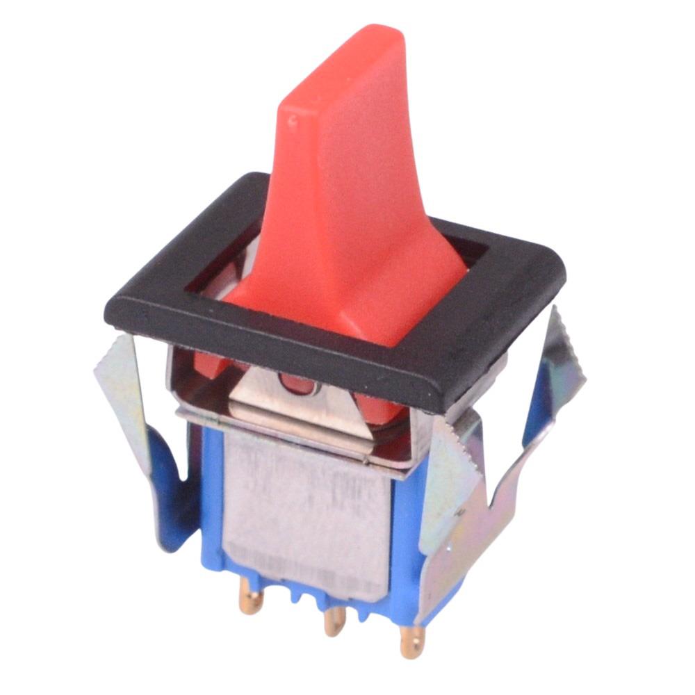 Red Paddle On-Off-(On) Momentary Snap-In Rocker Switch SPDT