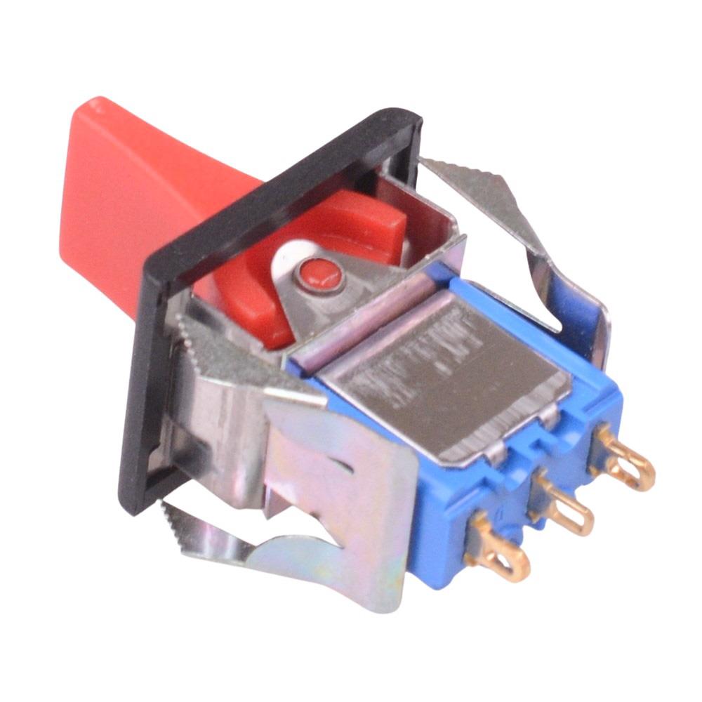 Red Paddle On-Off-(On) Momentary Snap-In Rocker Switch SPDT