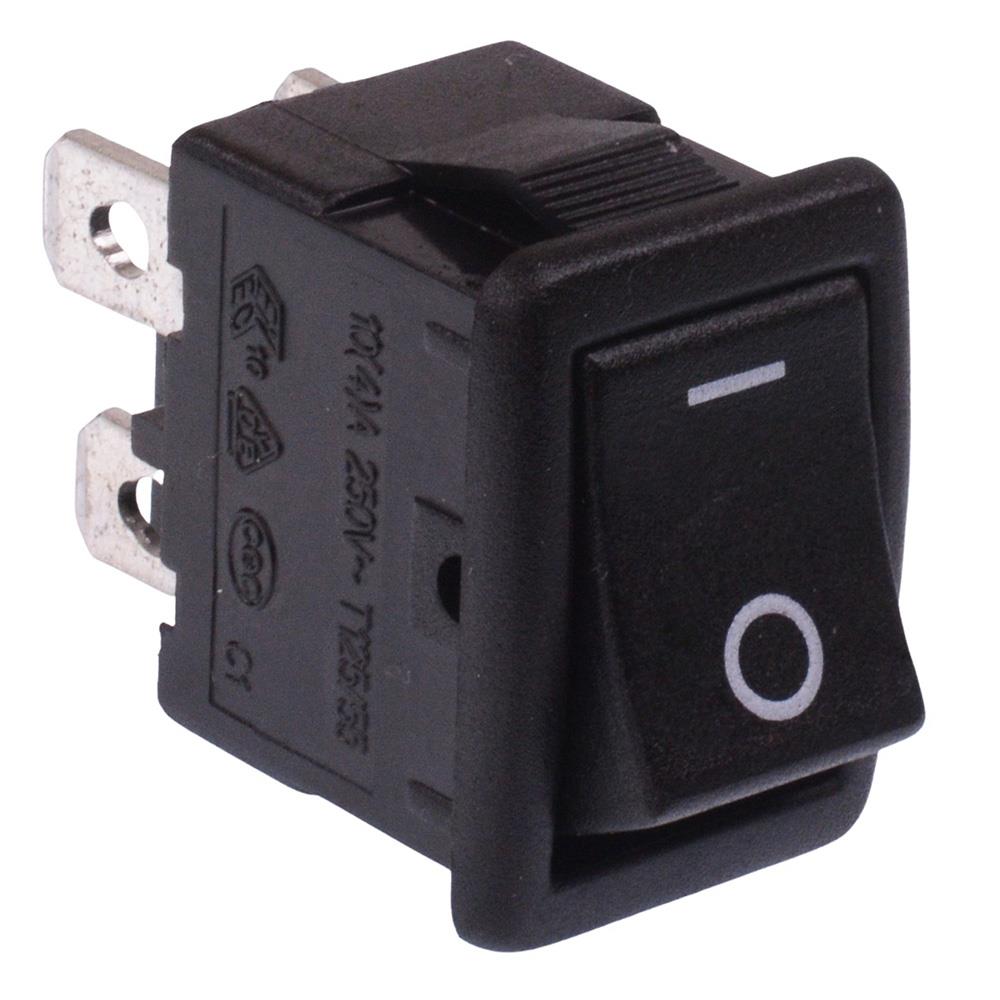 Black On-Off Rectangle Rocker Switch 19.2 x 13mm DPST 10A