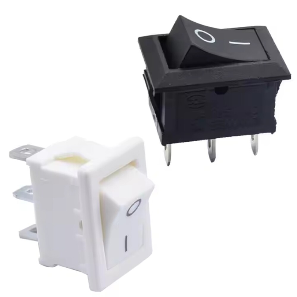 Rectangle Rocker Switches T85 3 Pin Rocker on off Switch Black White 6A ...
