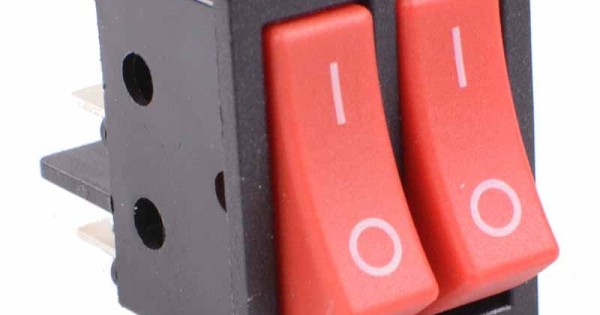 Red Dual On-Off Rectangle Rocker Switch 250V 15A