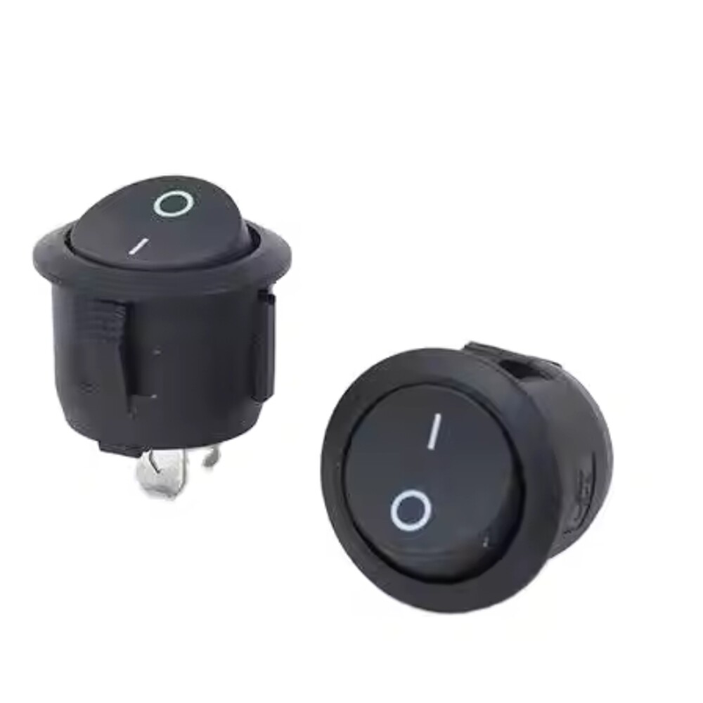 Mini Switch Mounting Hole Diameter 15 mm on OFF 2 Pin KCD1-204 Round ...