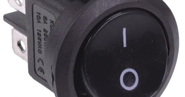 On-Off Round Rocker Switch DPST 230V
