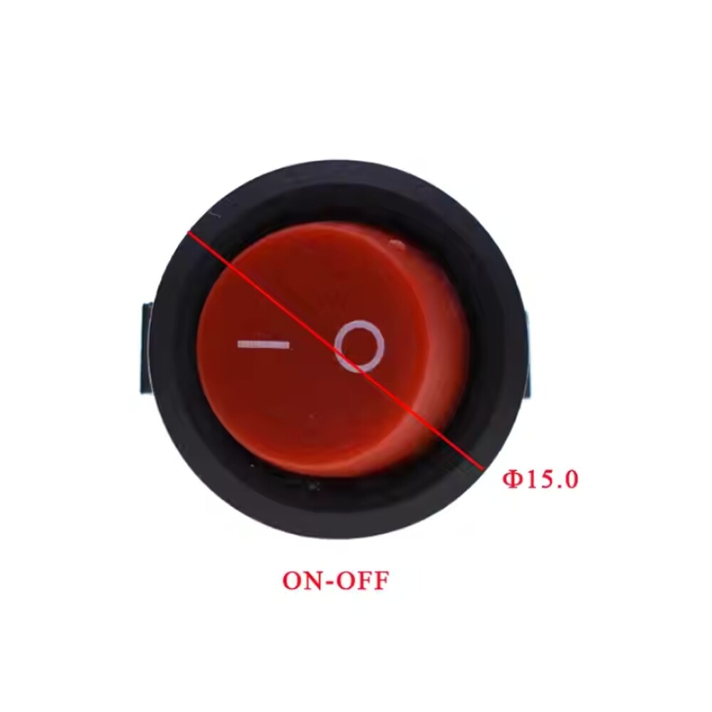 Round Rocker Switches KCD1-204 with Solid Cover 15MM Circle Type 2pins ...