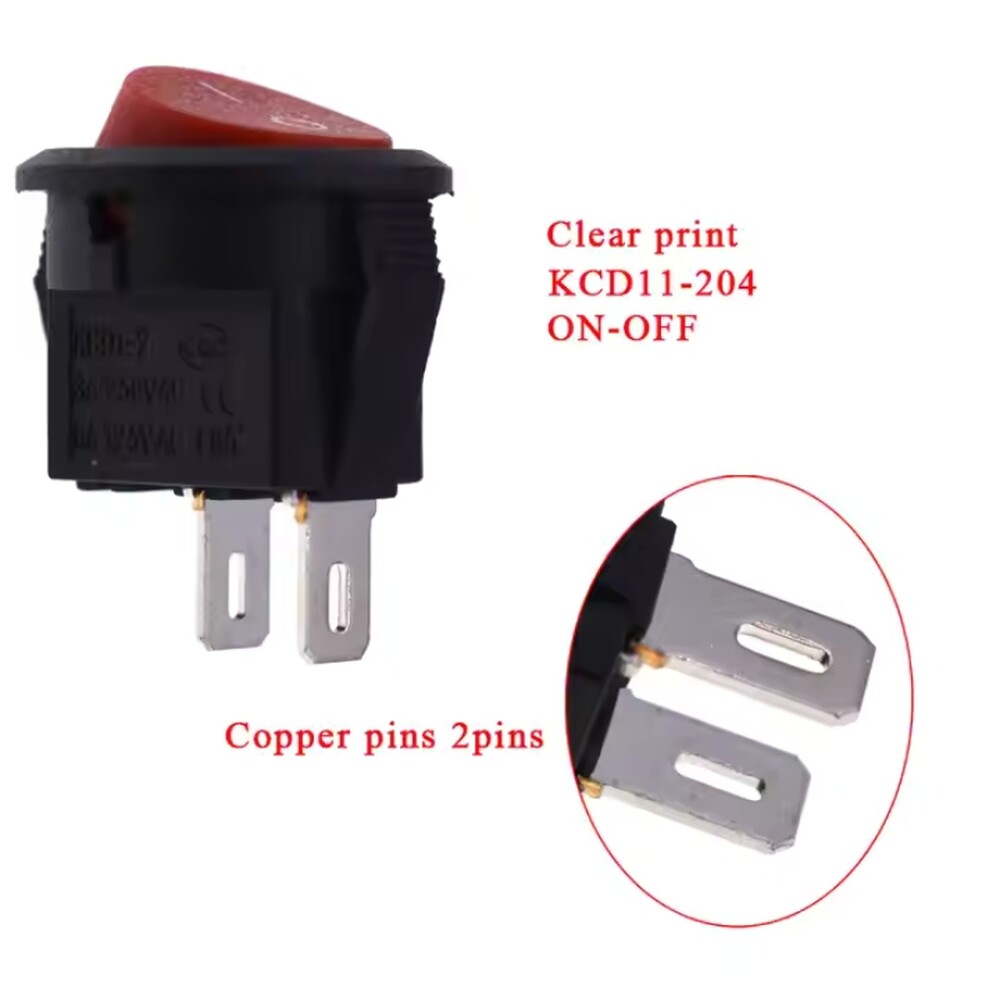 Round Rocker Switches KCD1-204 with Solid Cover 15MM Circle Type 2pins ...
