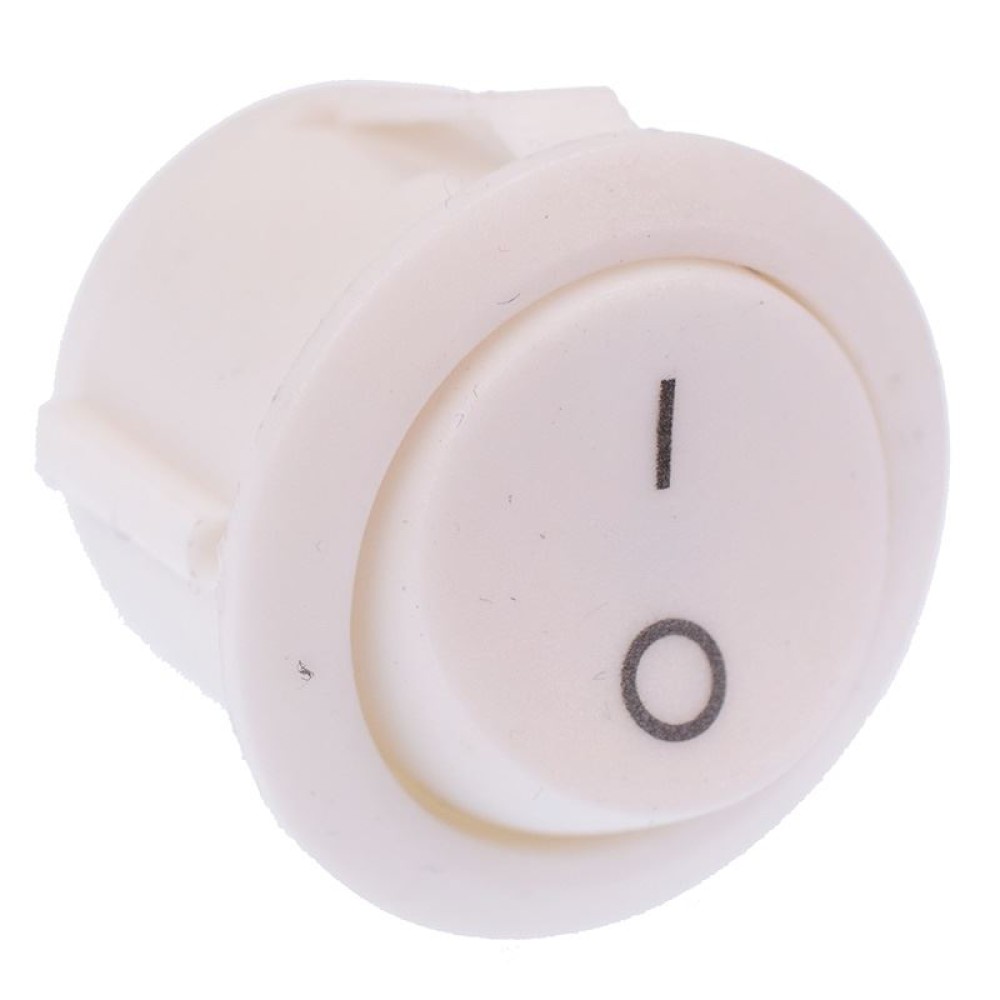 Round White On-Off Rocker Switch SPST